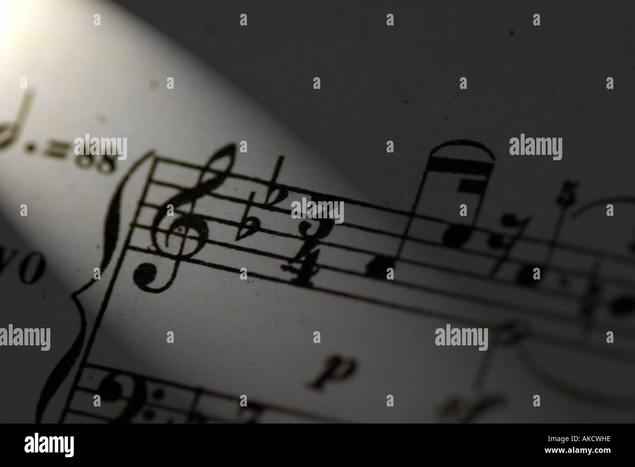A Stock Photograph of musical notes on a piece of paper representing ...