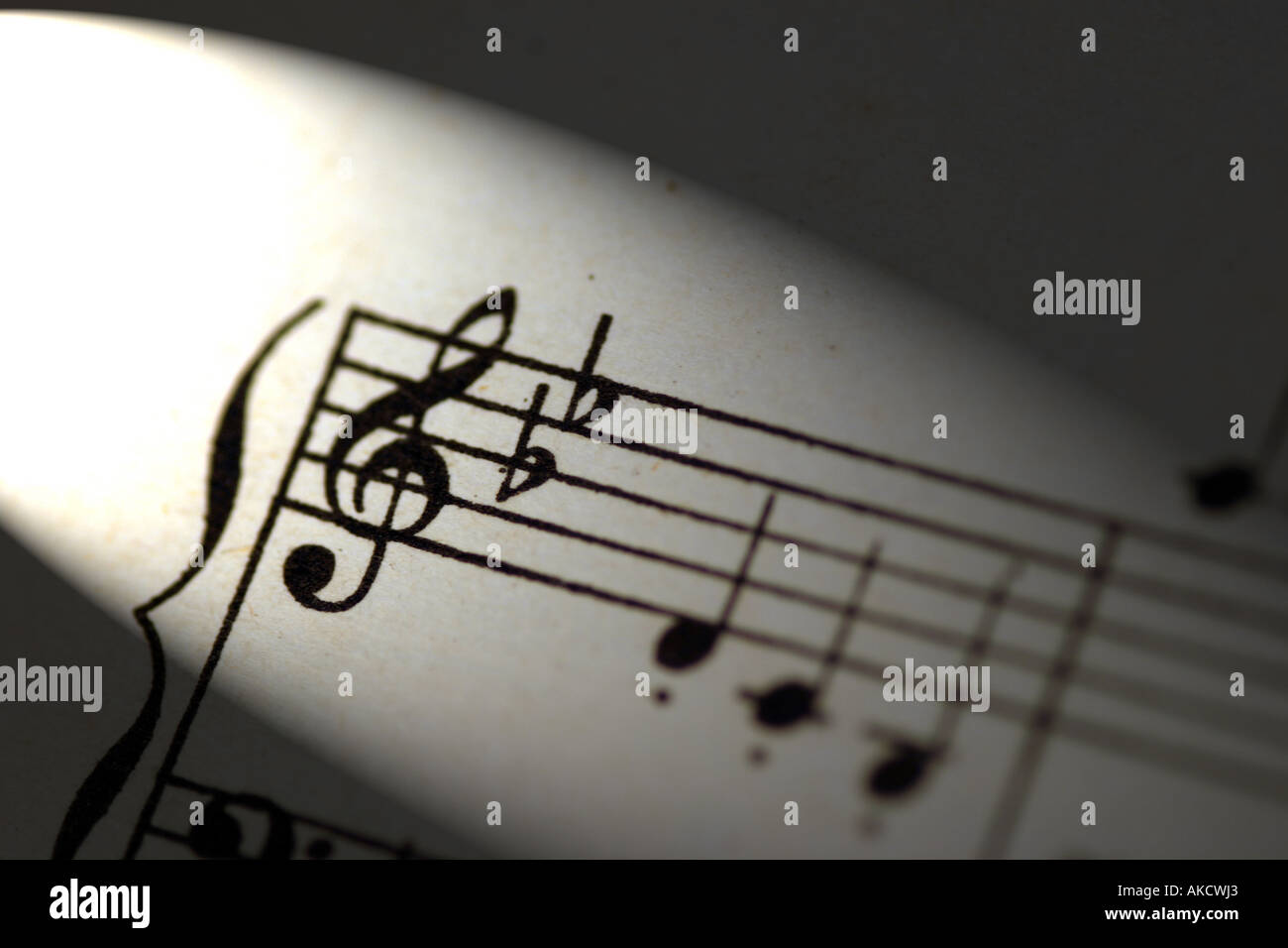 A Stock Photograph of musical notes on a piece of paper representing ...