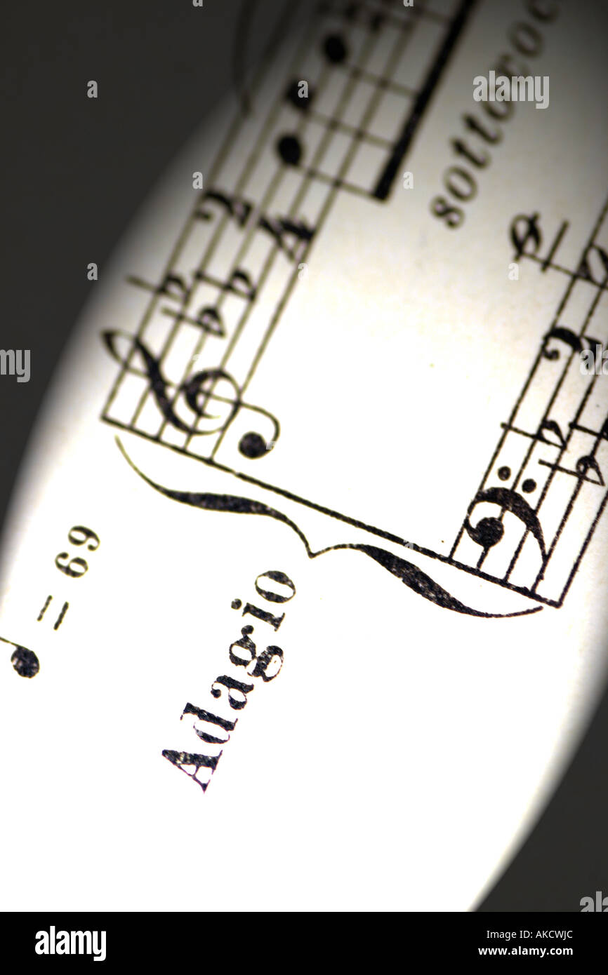 A Stock Photograph of musical notes on a piece of paper representing ...