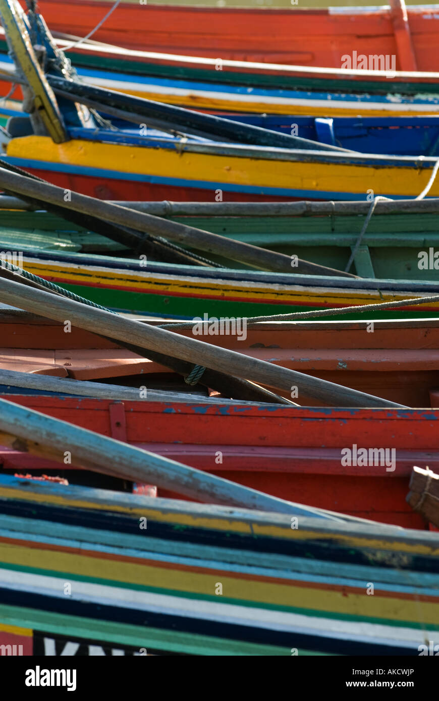 Intricate pattern of traditional fishing boats in Sabak, Kelantan ...