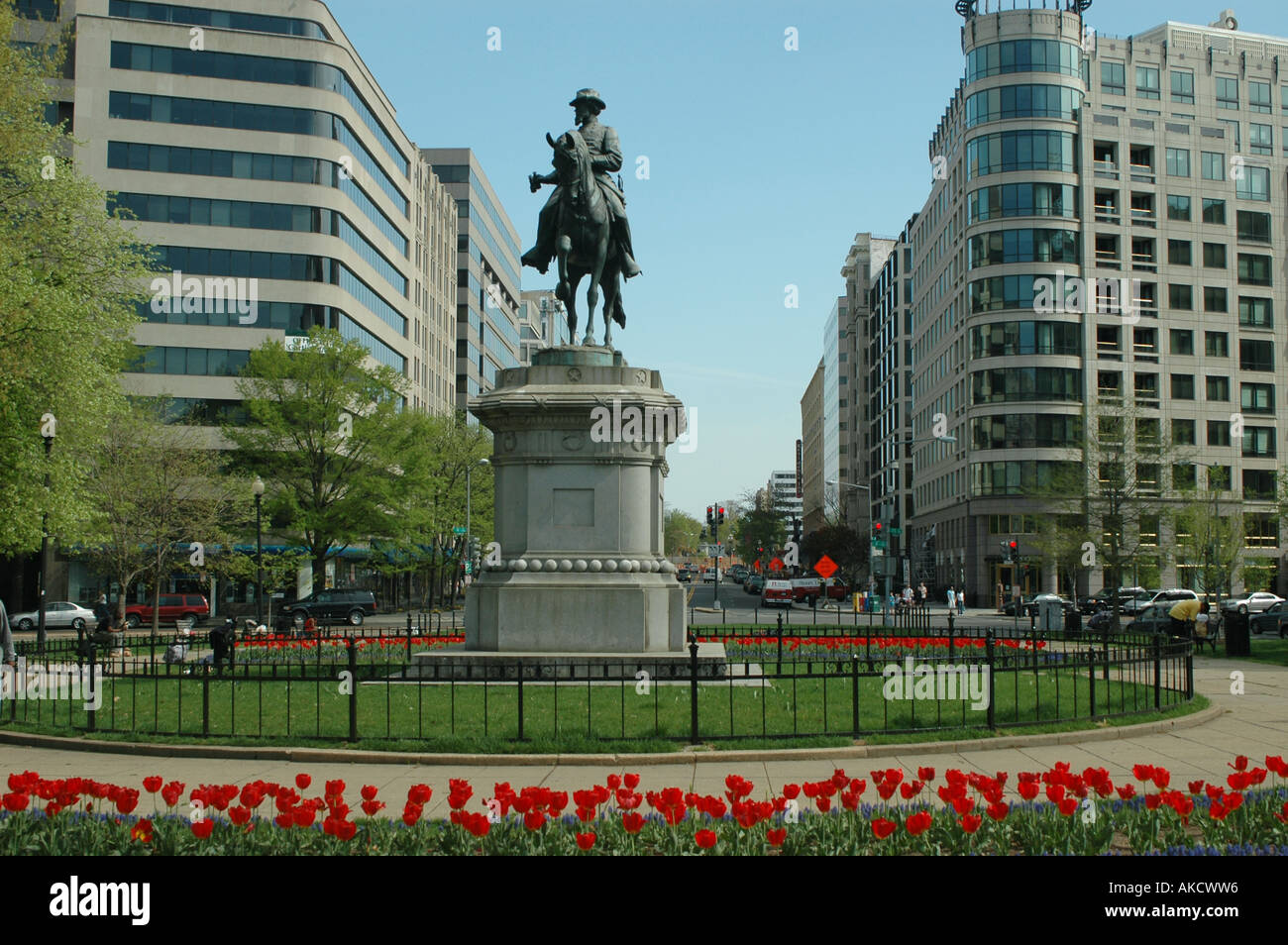 WASHINGTON DC MCPHERSON SQUARE GARDEN WITH TULIPS DURING SPRING Stock ...
