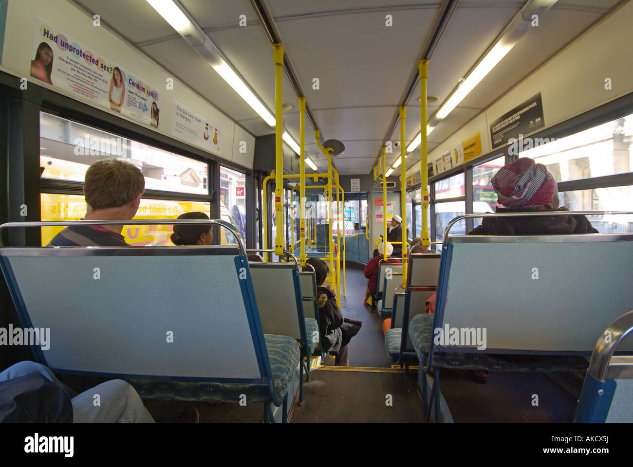 Inside bus advertising hi-res stock photography and images - Alamy