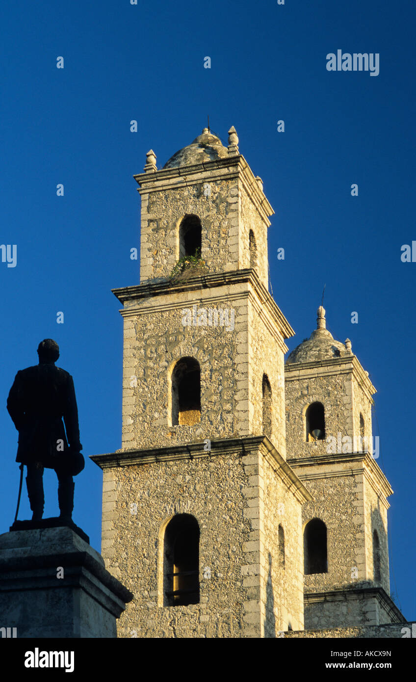 Iglesia de Jesus, general Manuel Cepeda Peraza statue at Parque Hidalgo ...