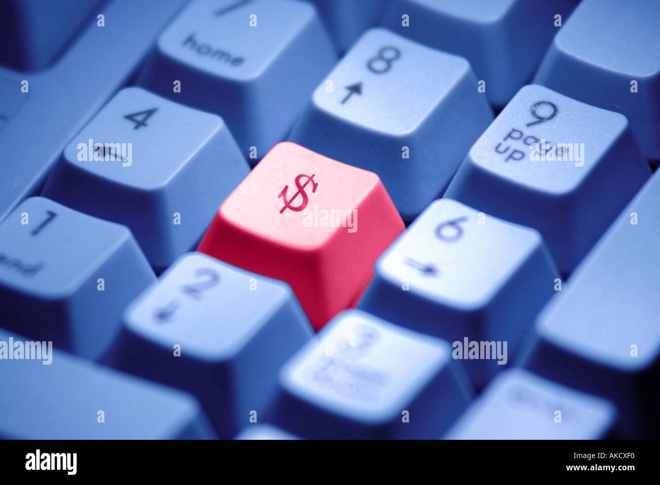 Dollar Key Symbol On Number Pad Stock Photo - Alamy