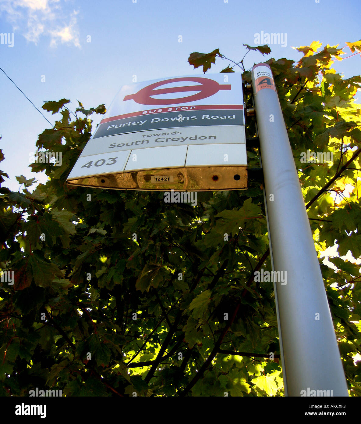 Bus Stop on Sanderstead Hill South Croydon Surrey UK Stock Photo - Alamy