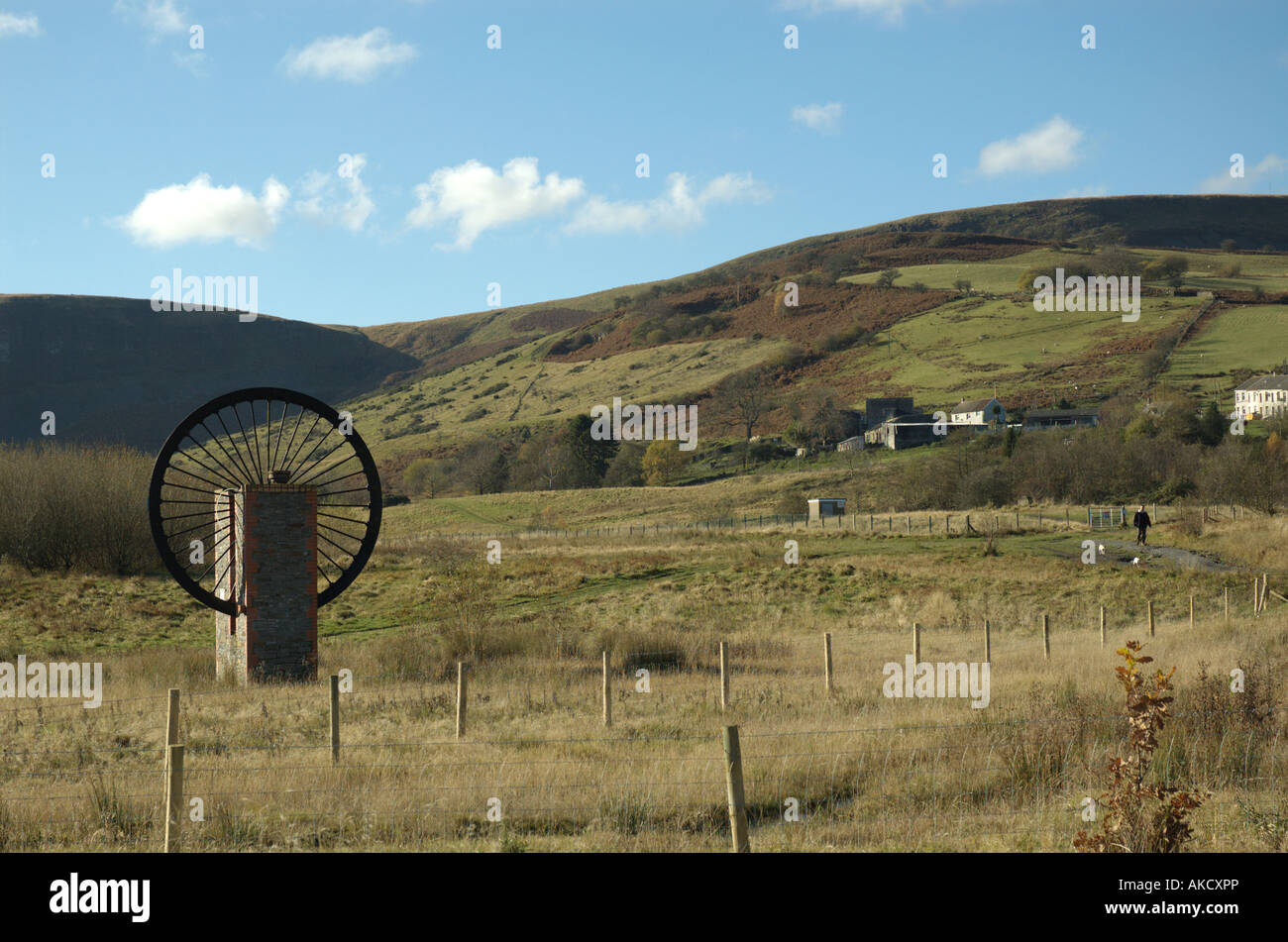 Pit head wheel at the site of the pit head Dare Valley near Aberdare ...