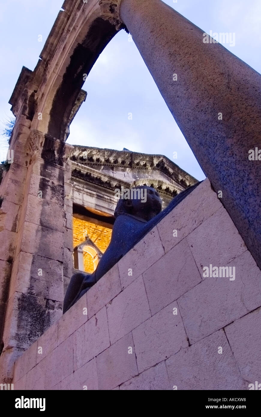 South-East Europe, Croatia, Dalmatia, Split, ancient arched window, low ...