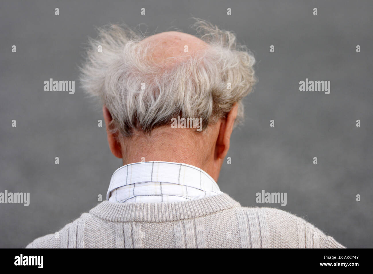 Rear view of elderly balding man Stock Photo - Alamy