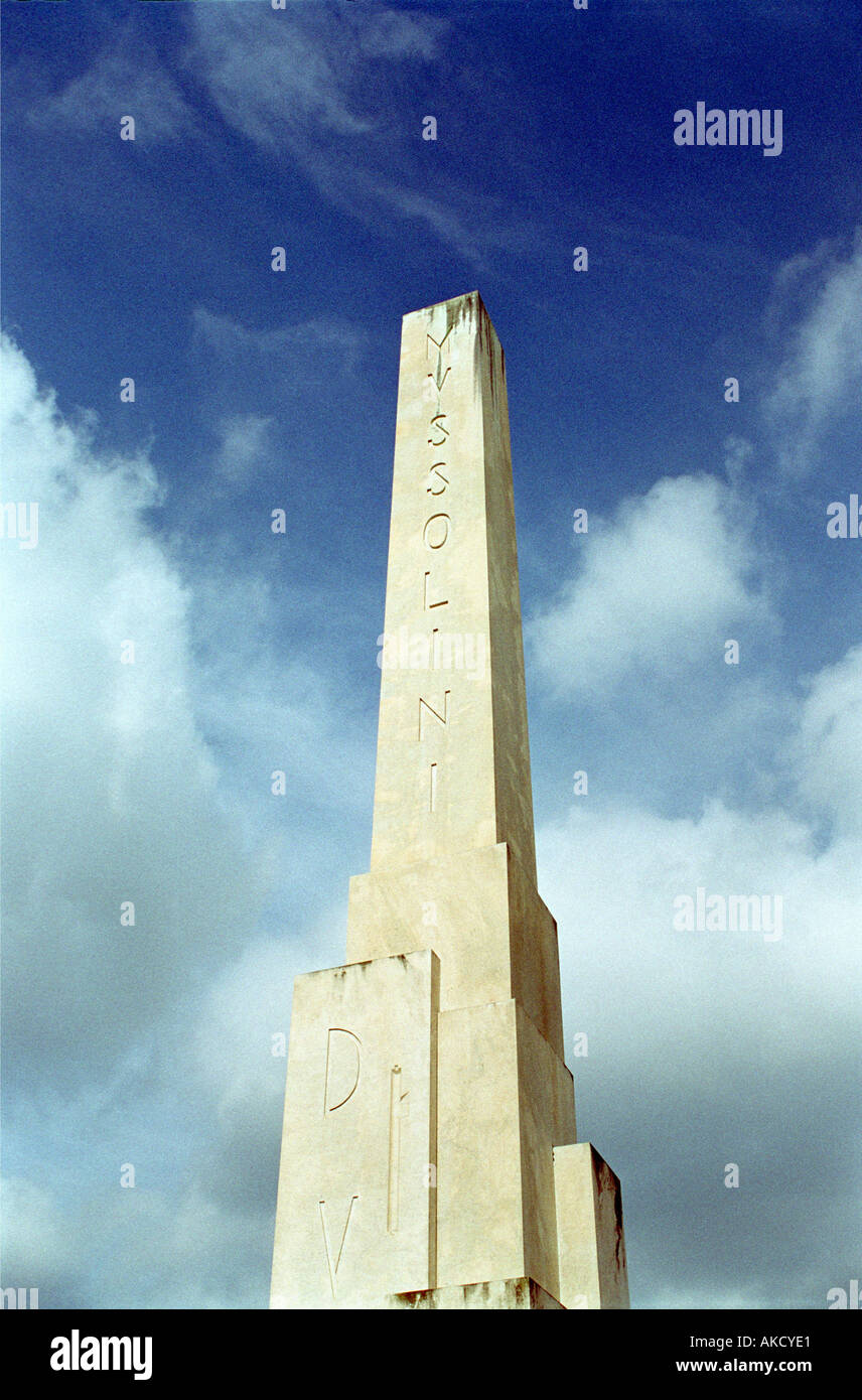 mussolini obelisk memorial at the foro italico rome Stock Photo - Alamy