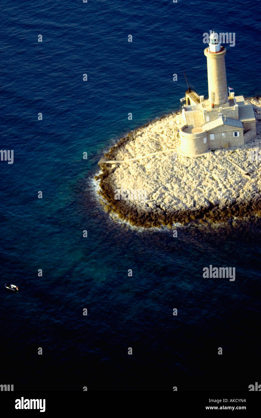 Croatia, Lighthouse on Islet, elevated view Stock Photo - Alamy