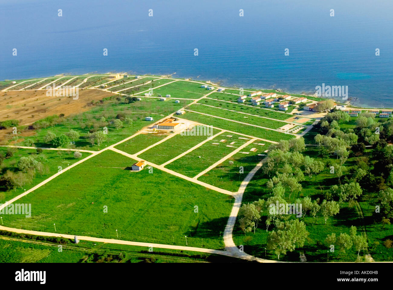 Croatia, Istra peninsula, fields at seashore, aerial view Stock Photo ...