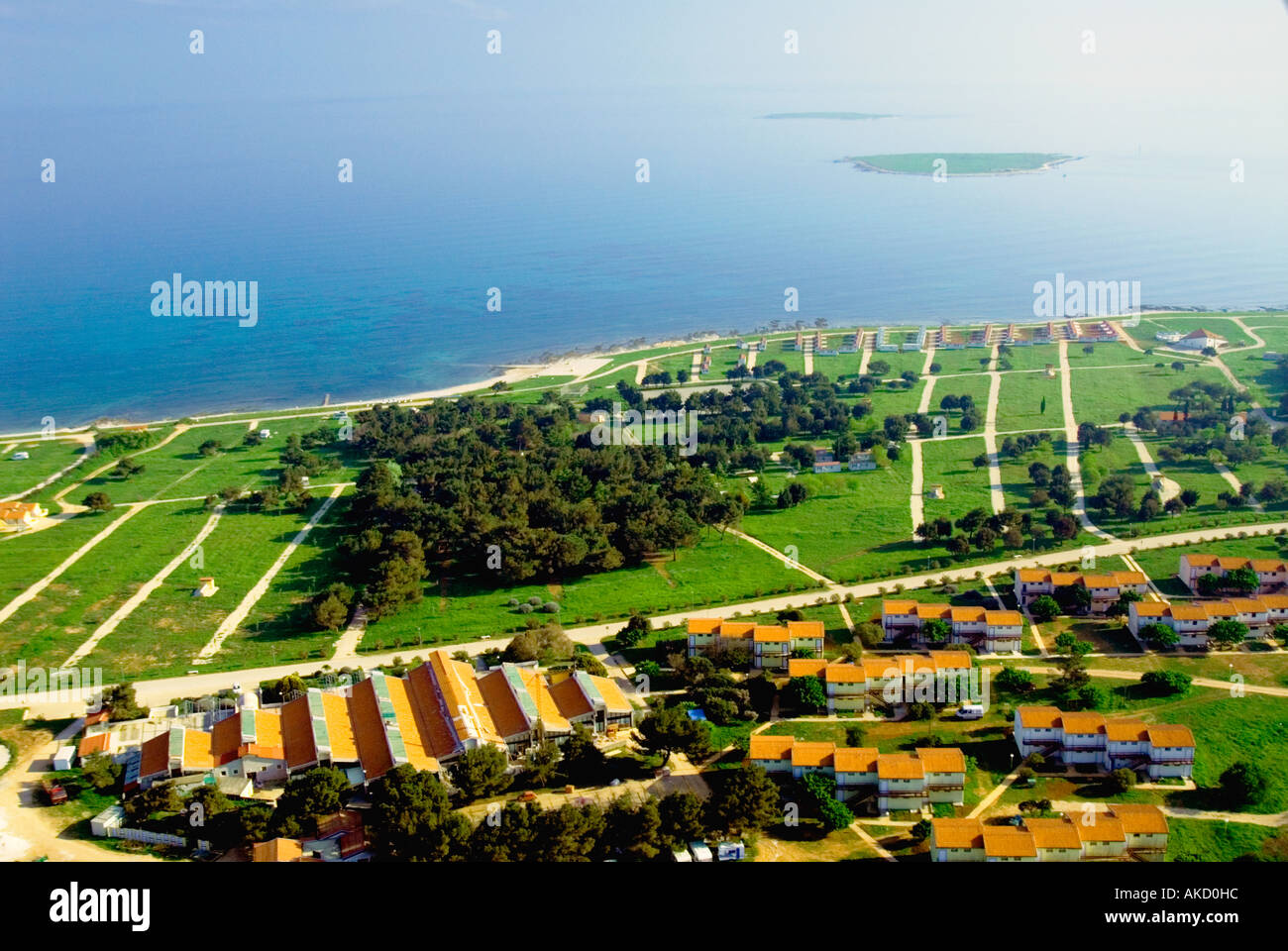 Croatia, Istra peninsula, fields at seashore, aerial view Stock Photo ...