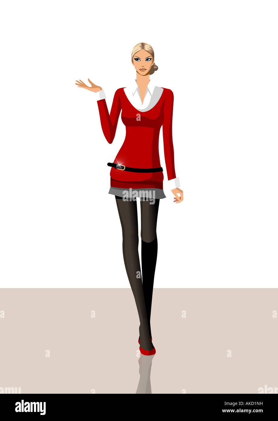 Fashion model walking on a ramp Stock Photo - Alamy