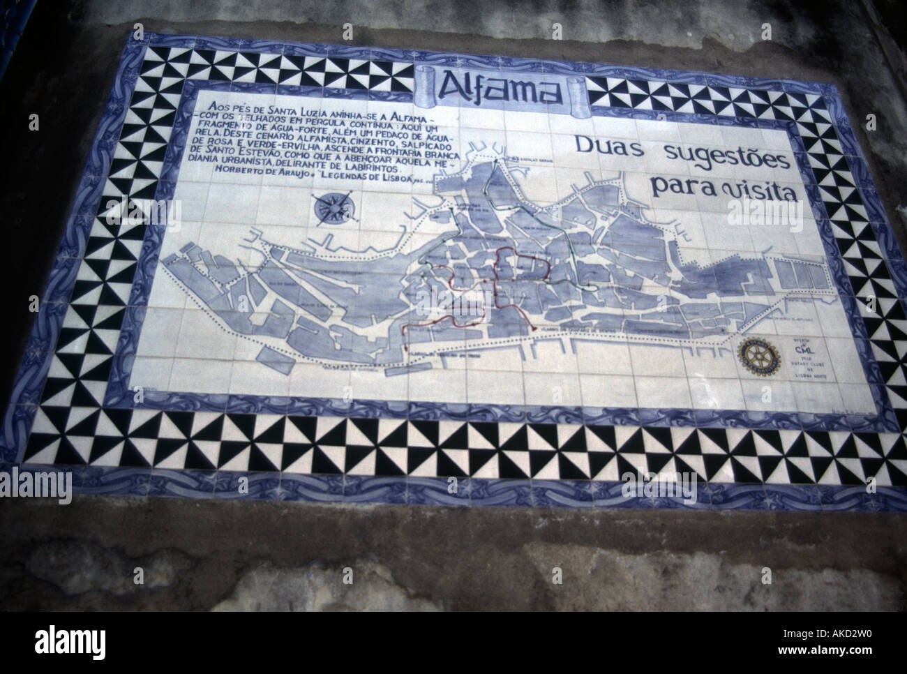 Tiled tourist map of Alfama district Lisbon Portugal Stock Photo - Alamy