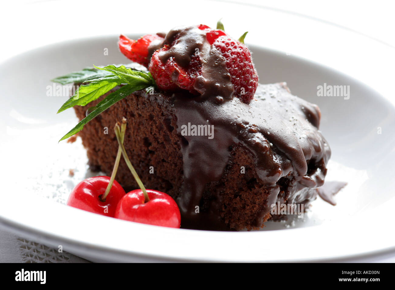 Chocolate Sponge pudding dessert Stock Photo - Alamy