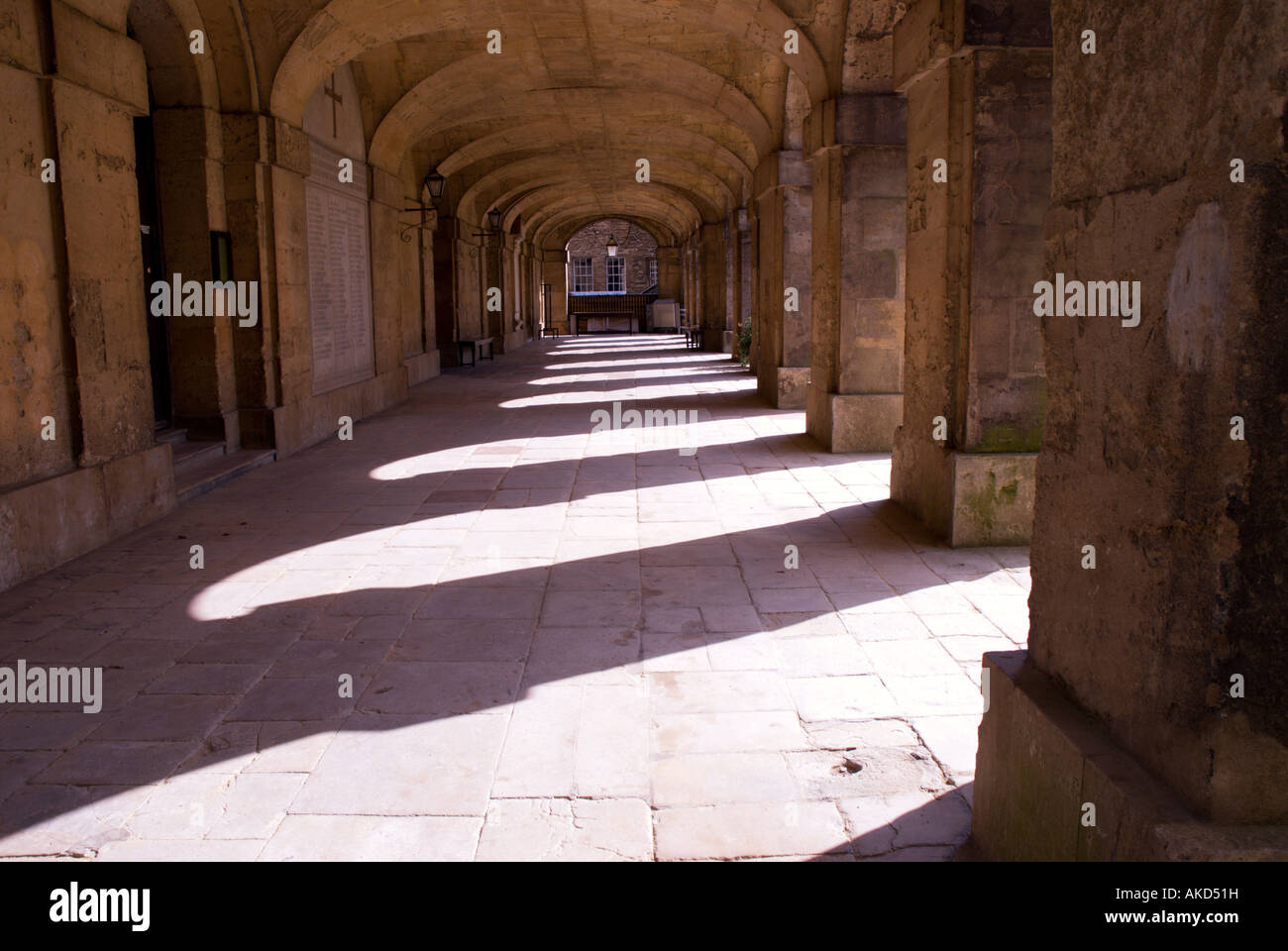 Gloucester Hall's sandstone columns at Worcester College, Oxford Stock ...