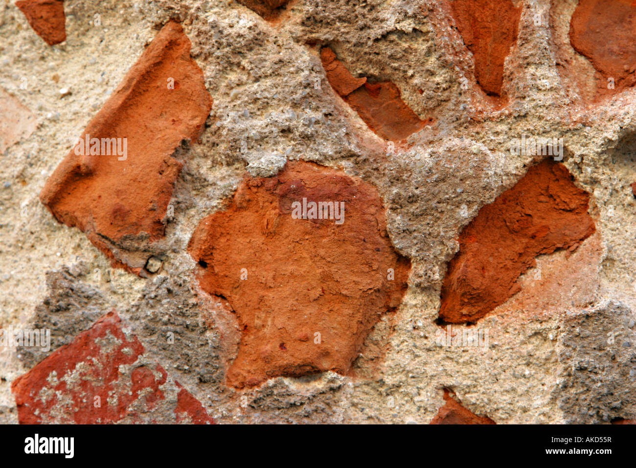 decaying wall made of concrete and brick Stock Photo - Alamy