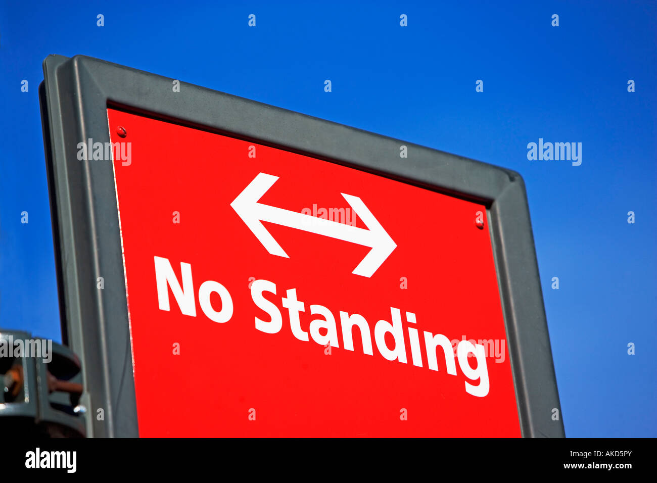 NO STANDING SIGN, BEWARE, CAUTION, TICKET, ARROWS, CHOICE, DECISION ...