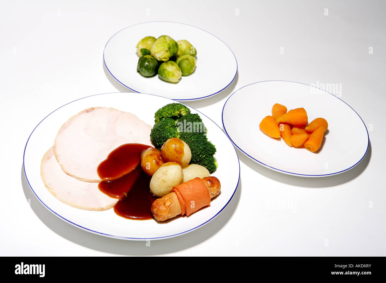 Roast Turkey Christmas Lunch Stock Photo - Alamy