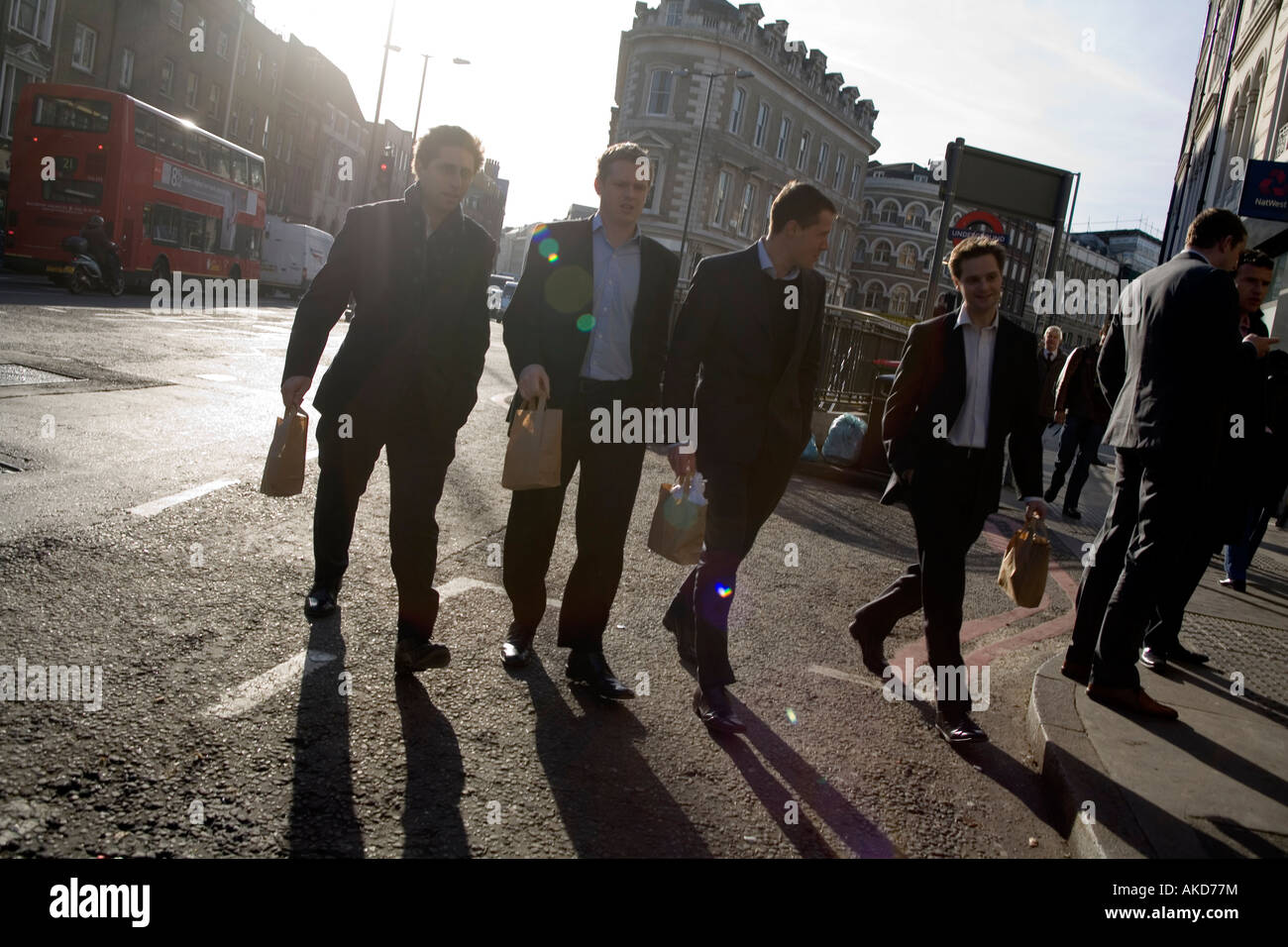 Businessmen on lunch break London England Uk Stock Photo - Alamy