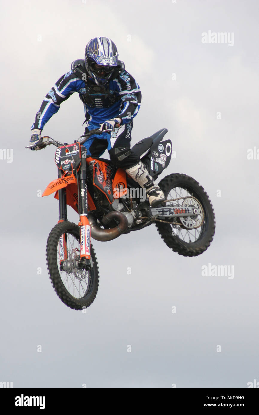 UK Freestyle Motorcross biker Gary Taylor entertaining crowds at 20th ...