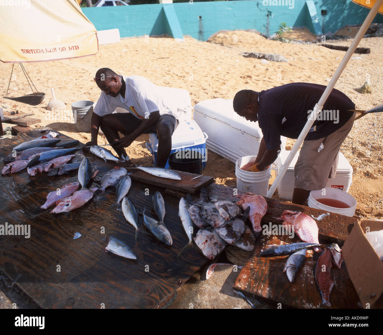 Waterfront fish stall, George Town, Grand Cayman, Cayman Islands ...