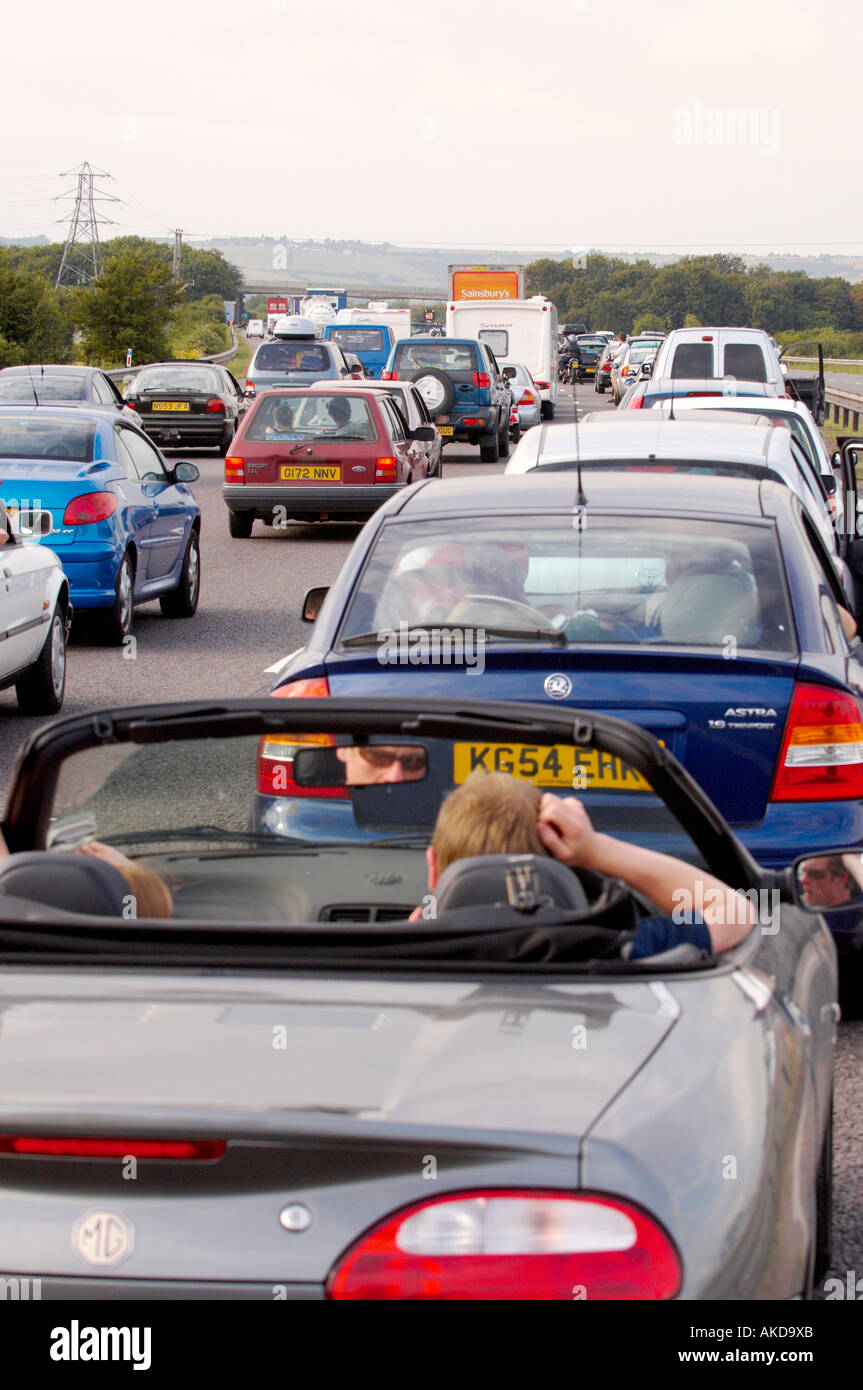Cars parked on M5 motorway, UK, in major traffic jam Stock Photo - Alamy