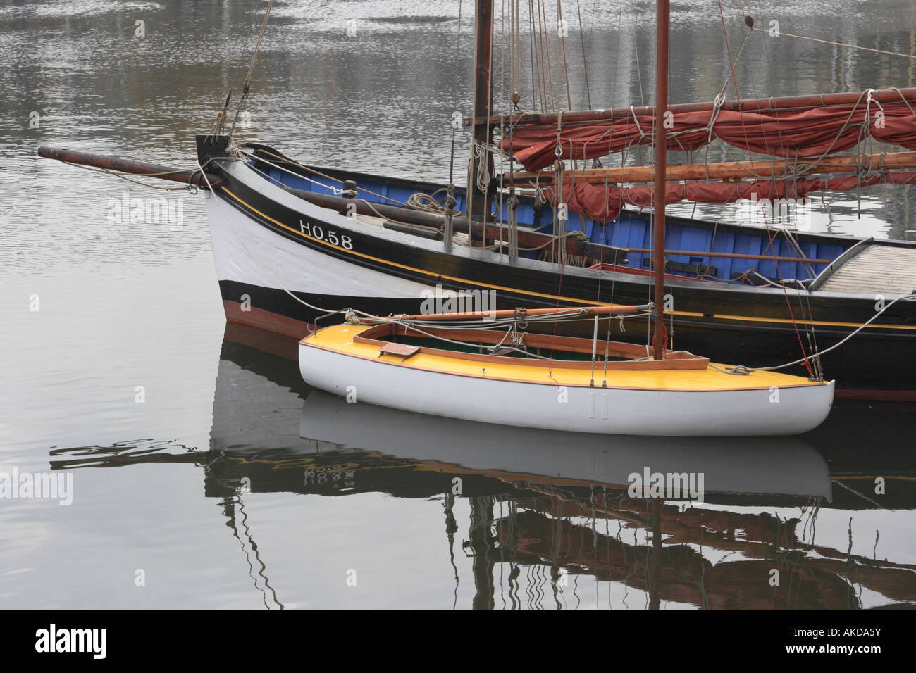 Boats in the harbor at Honfleur France in Normandy Stock Photo - Alamy