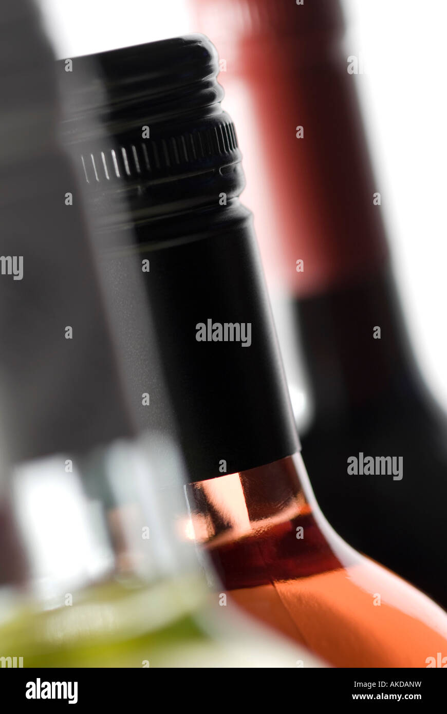 three wine bottle necks Stock Photo - Alamy