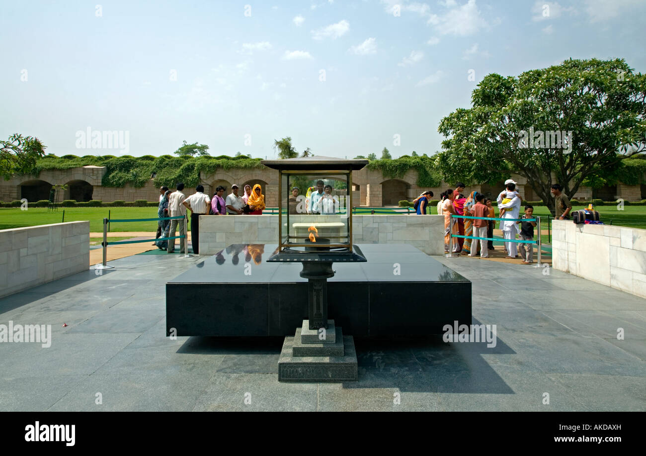 Raj Ghat. This black marble platform marks the spot where Mahatma ...