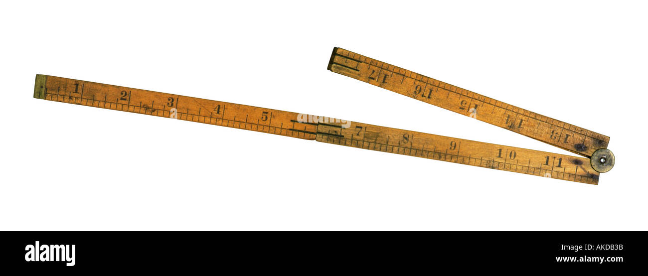 Ruler wooden antique rule hi-res stock photography and images - Alamy