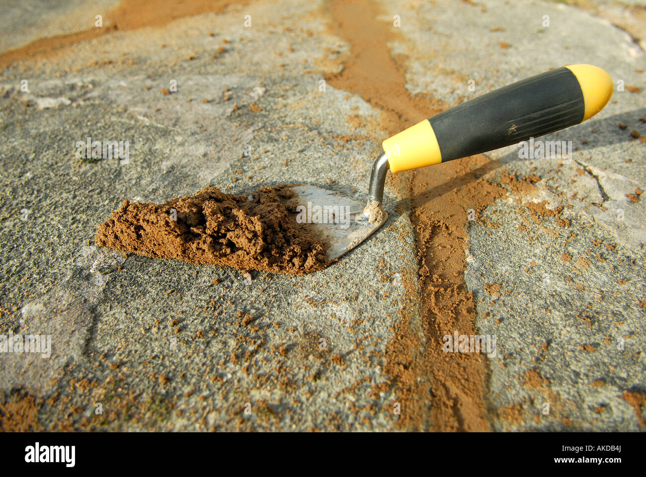 Builders trowel with cement Stock Photo - Alamy