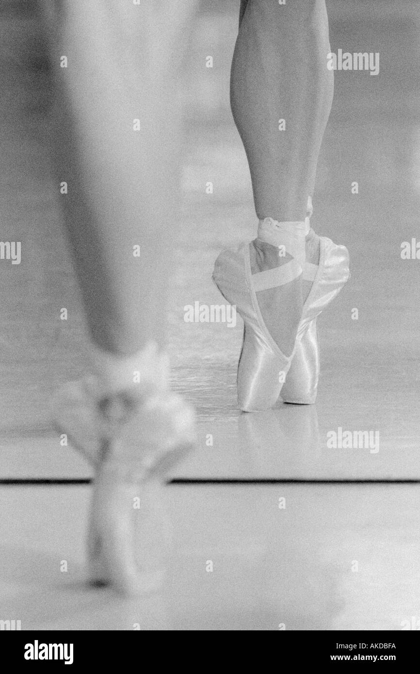 Ballet dancers legs with reflection of the same in a mirror Stock Photo ...