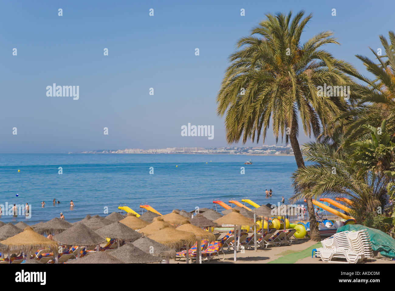 Marbella Malaga Province Costa del Sol Spain La Fontanilla beach Stock ...