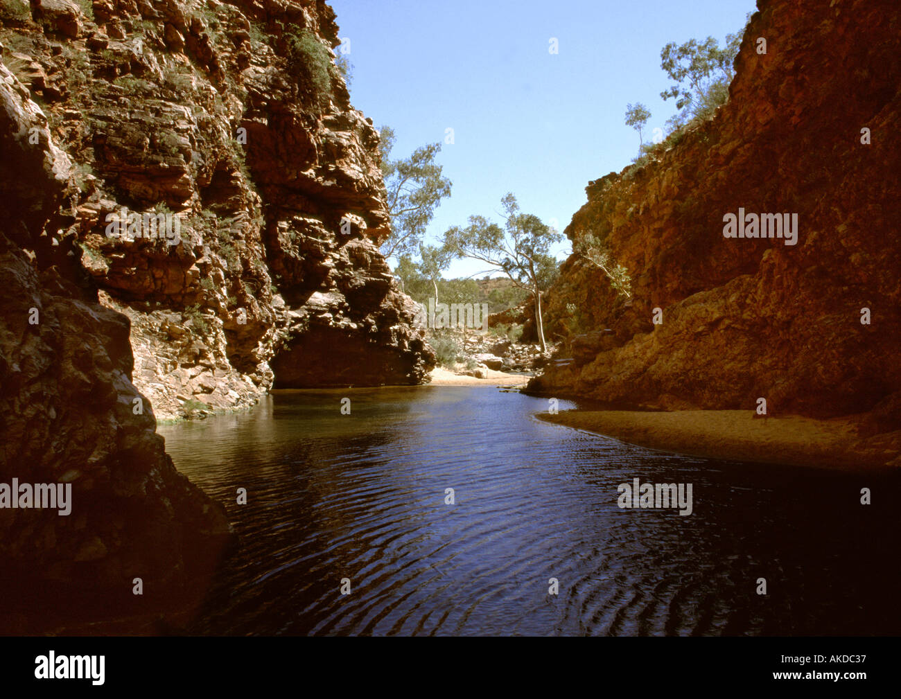 Simpsons Gap waterhole Western MacDonnell Ranges NT Australia Stock ...