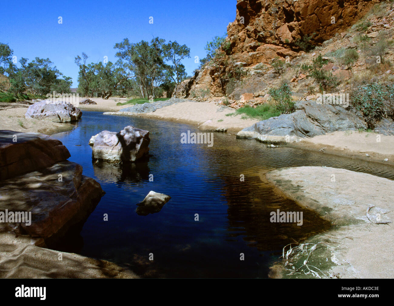 Waterhole at Simpsons Gap Western MacDonnell Ranges NT Australia Stock ...