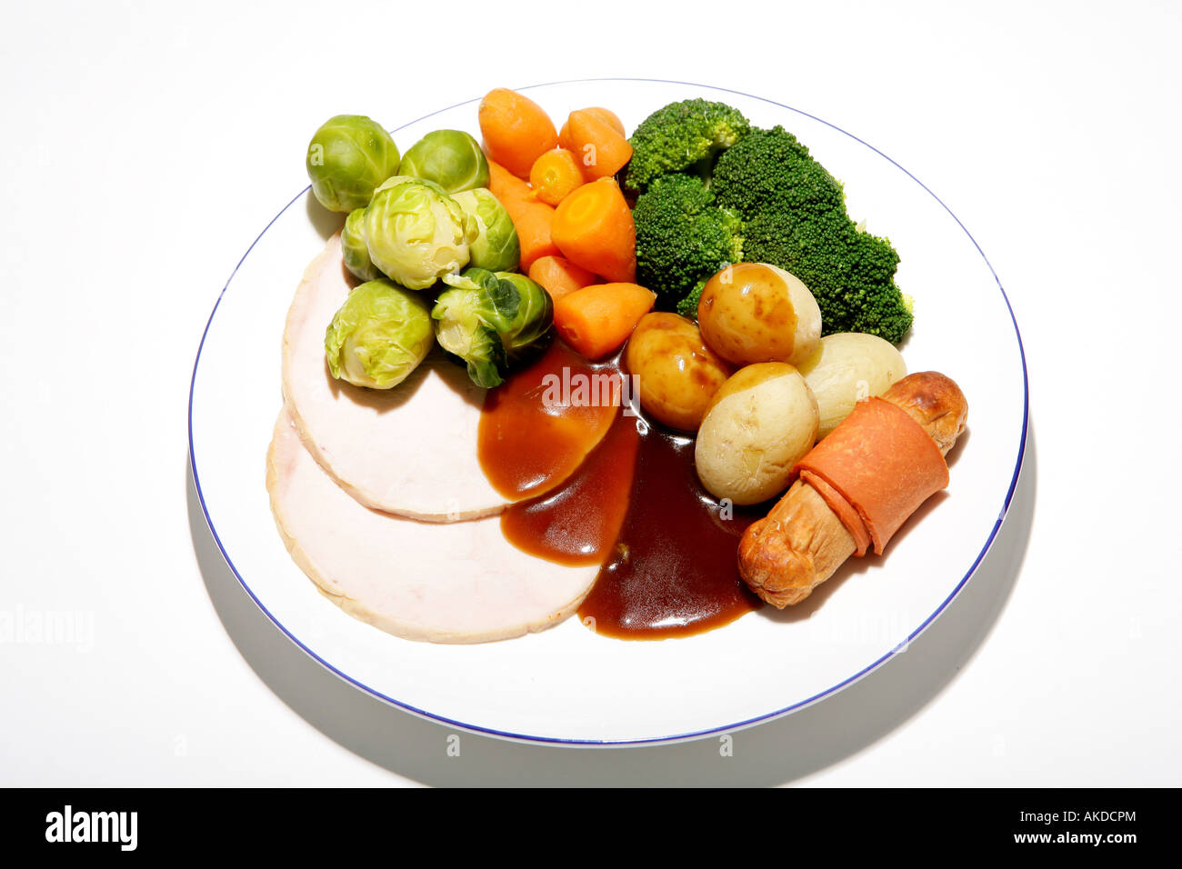 Roast Turkey Christmas Lunch Stock Photo - Alamy