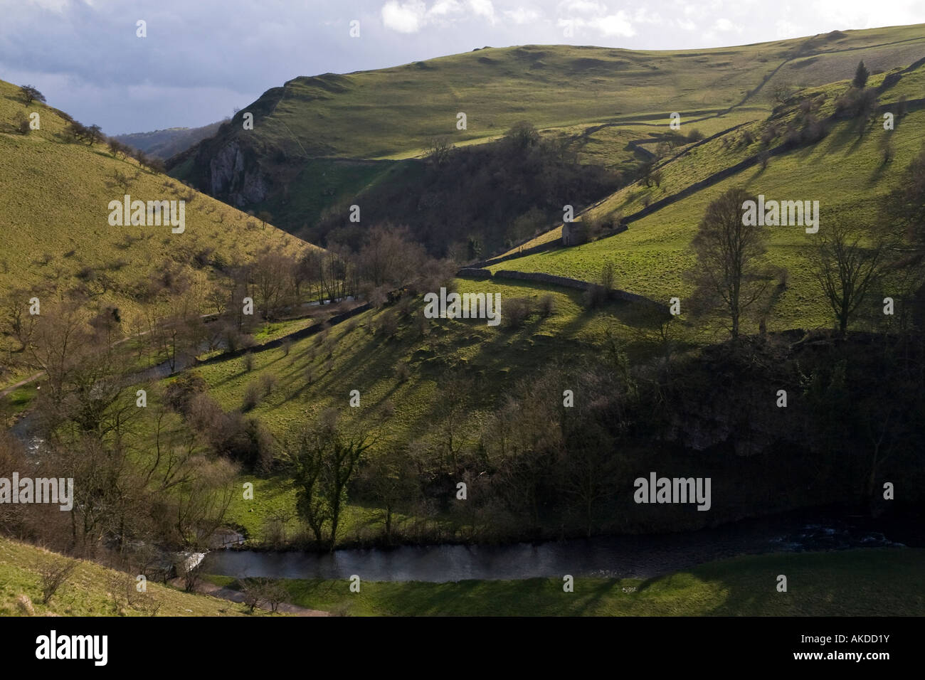 Dovedale near Milldale, Peak District National Park, Derbyshire ...