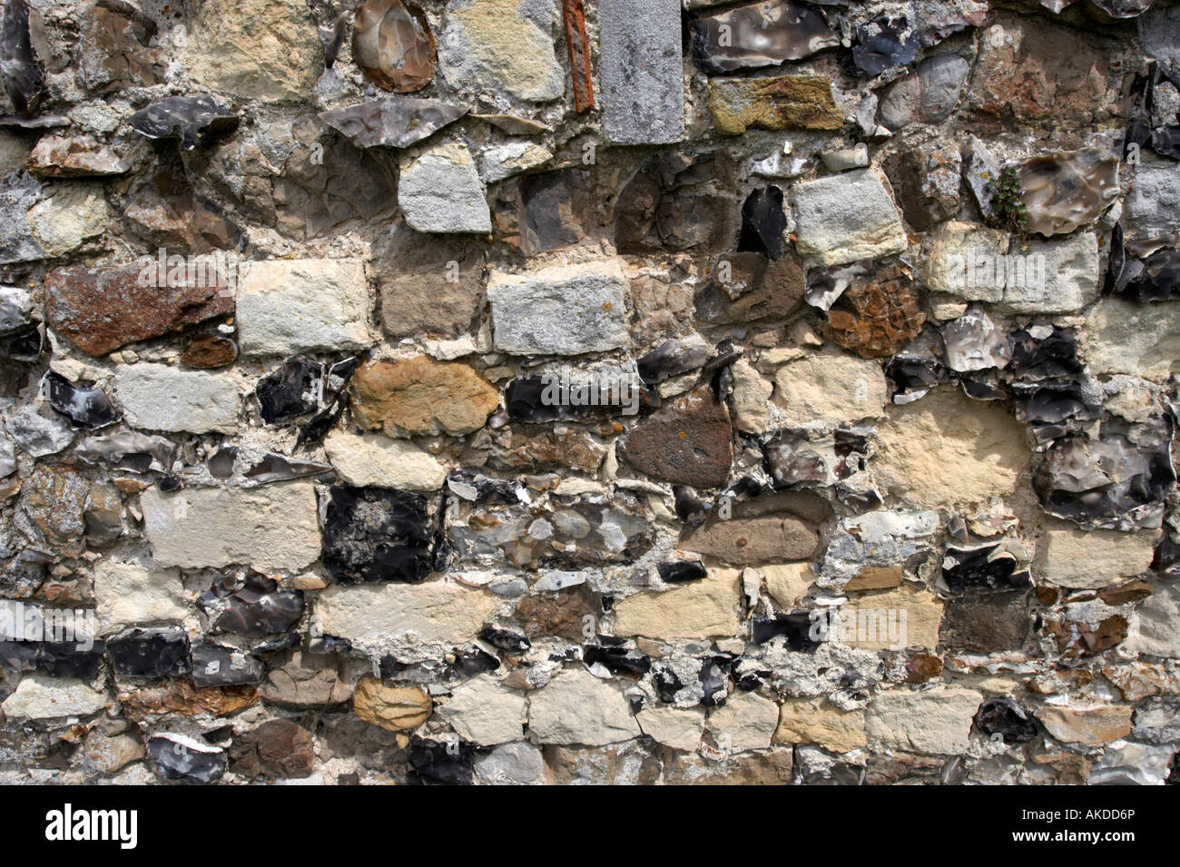 Flint stone wall Stock Photo - Alamy