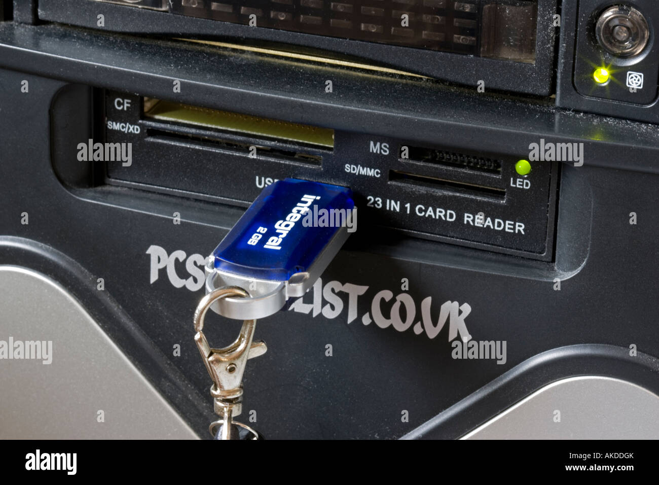 2MB integral portable flash drive plugged into USB port desktop ...