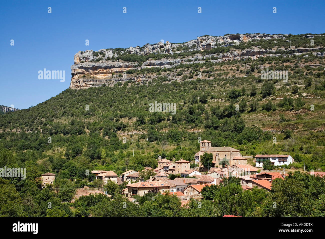 landscape town of escalada burgos castilla leon spain Stock Photo - Alamy