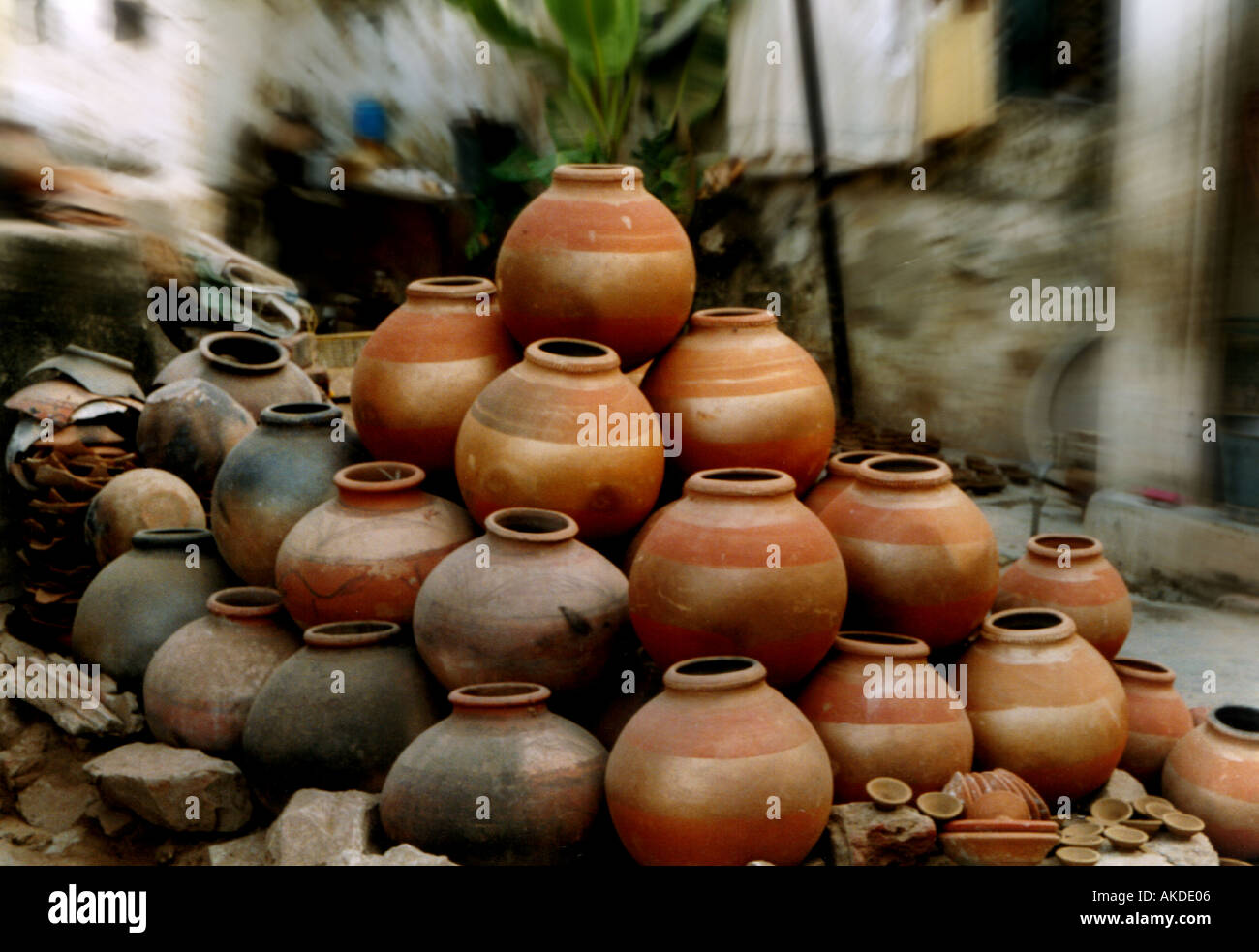 a collections of pots shot in morocco Stock Photo - Alamy