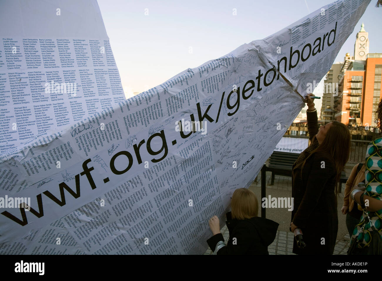 WWF activists worried about climate change London England UK Stock ...