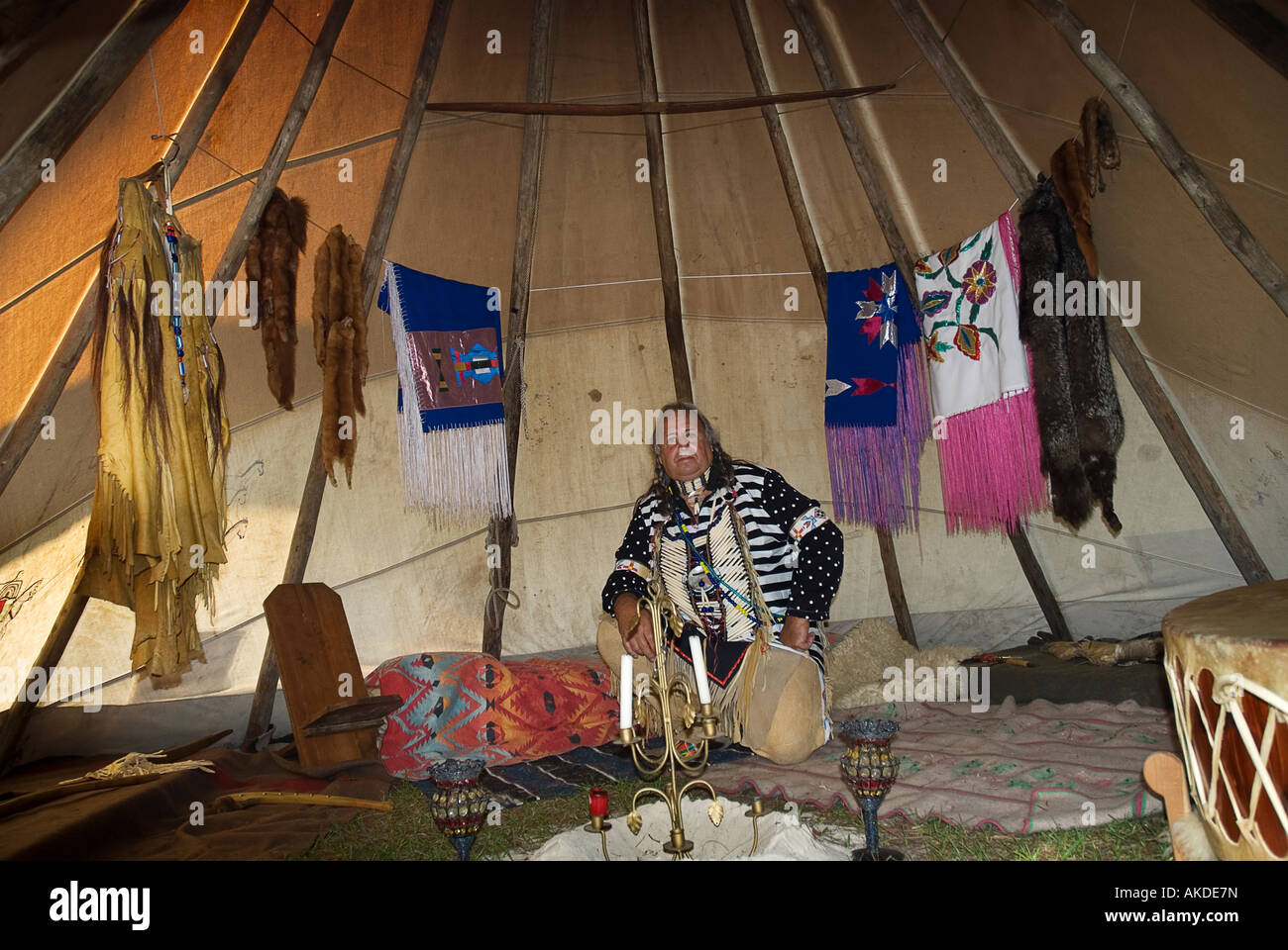 Native American Teepee Interior High Resolution Stock Photography and ...
