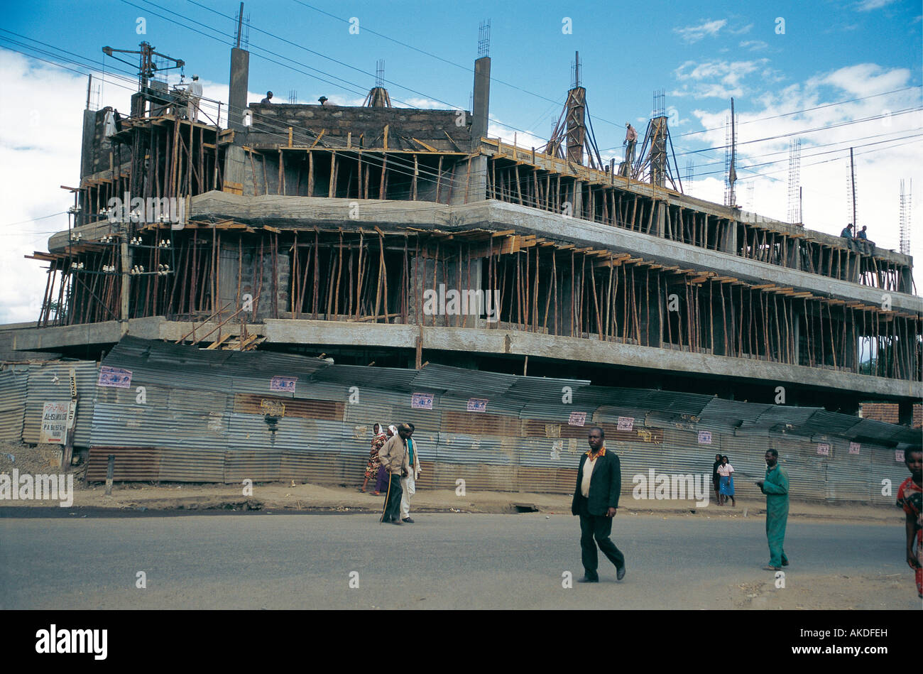 Building under construction with Mangrove pole scaffolding Mosque Road ...