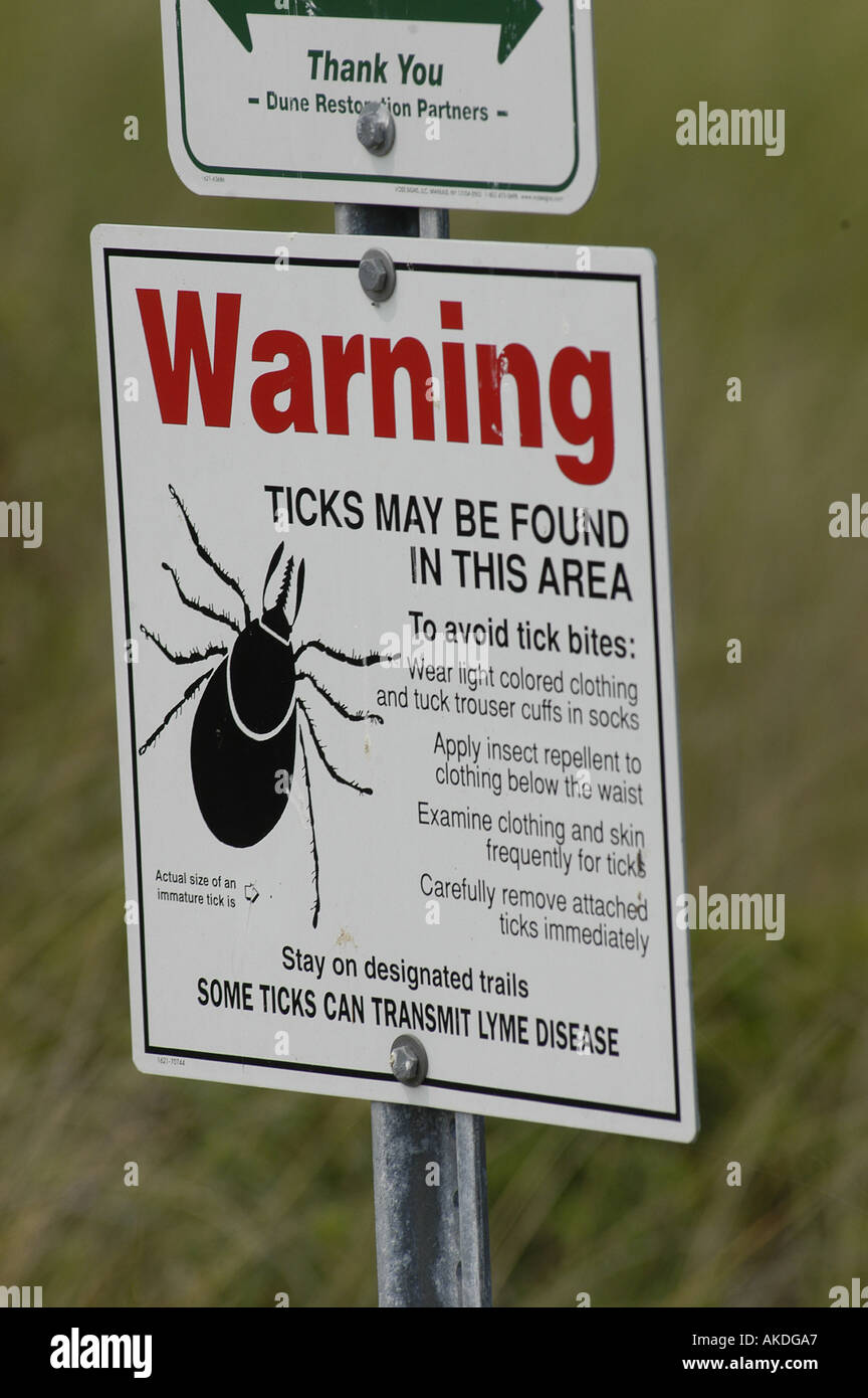 Tick warning sign Watch Hill Westerly South County Block Island Sound ...
