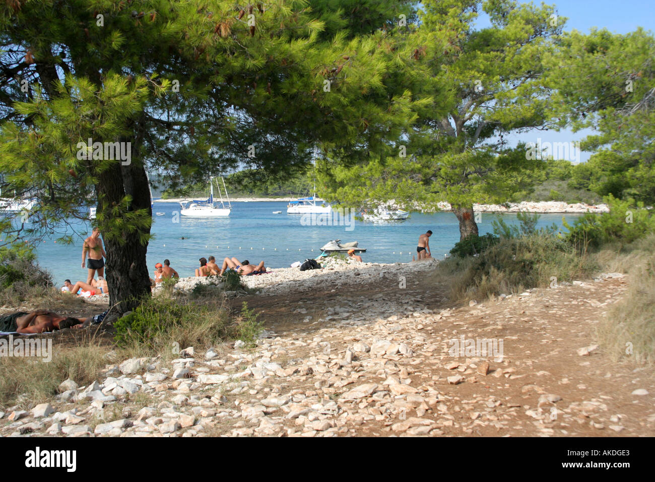 Mlini beach on Pakleni Islands Stock Photo - Alamy