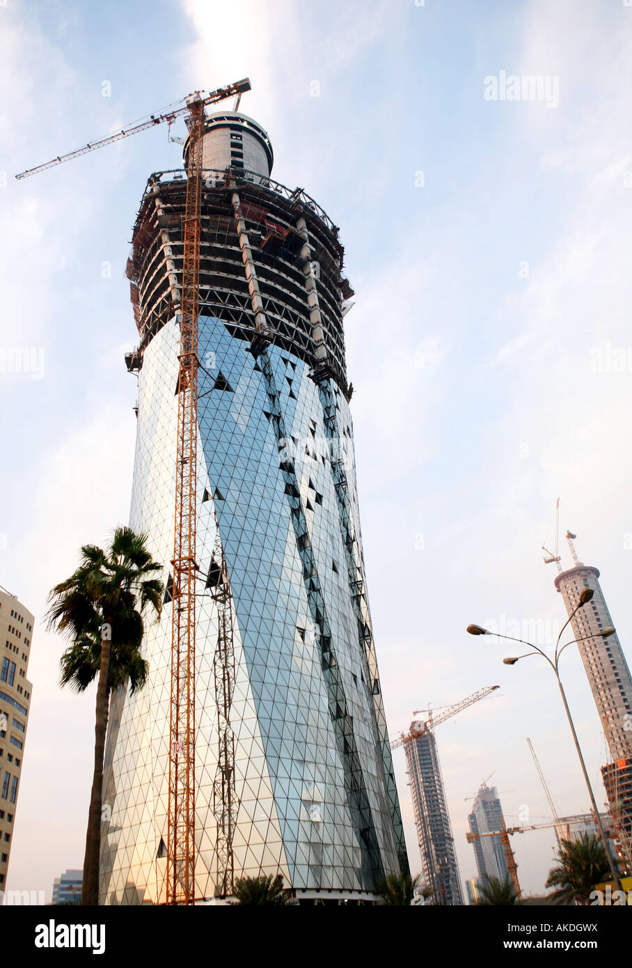 The Bidda Tower under construction in Doha Qatar November 18 2007 with ...