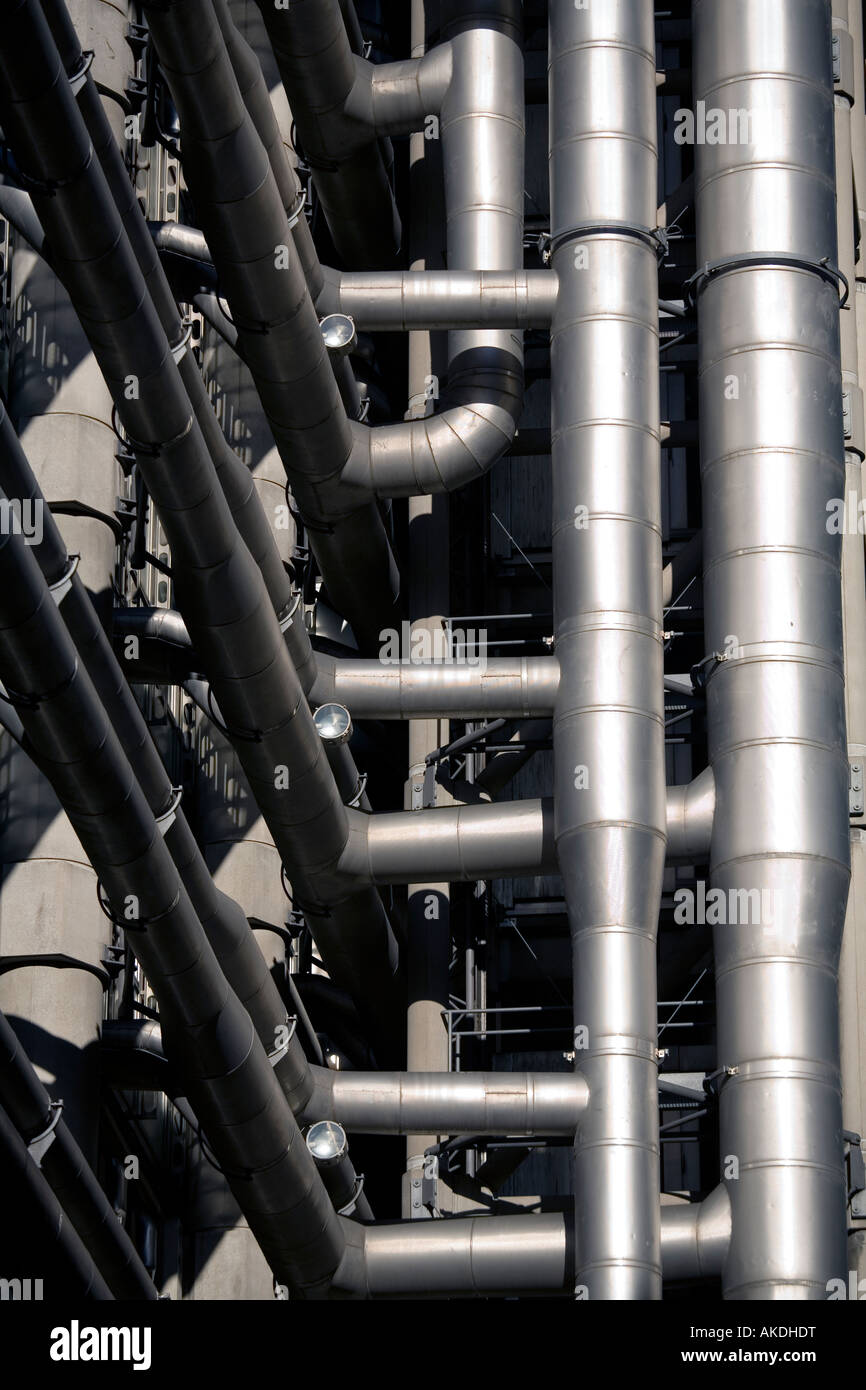 Metal pipes outside Lloyds building London UK Britain UK Stock Photo ...