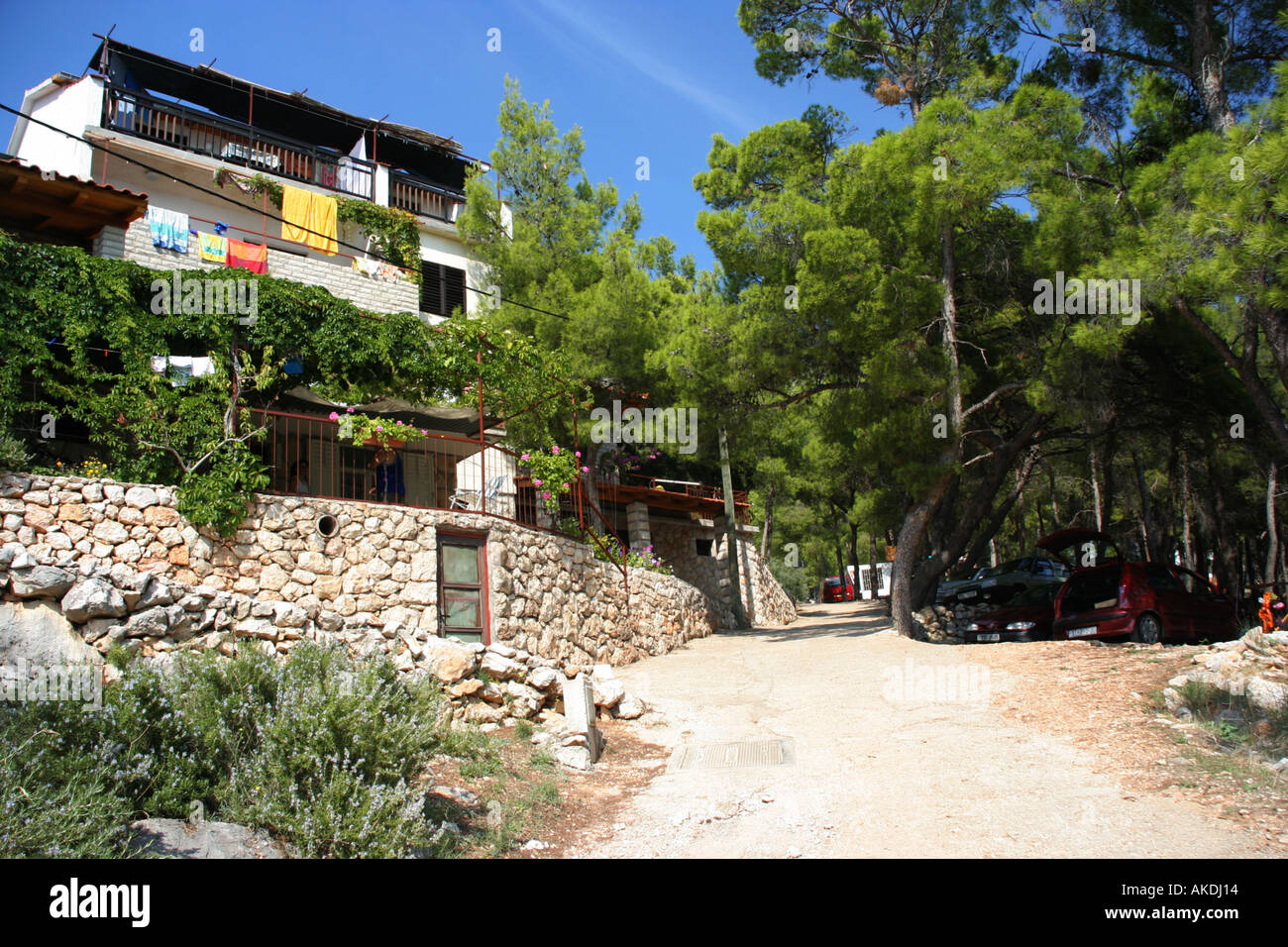 Reception of Kamp Lili in Jagodna village on Hvar Island Croatia Stock ...